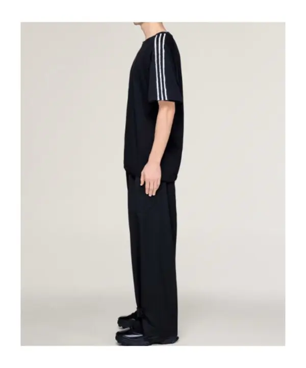 Y3 Raw Edge 3-stripes Short Sleeve Tee