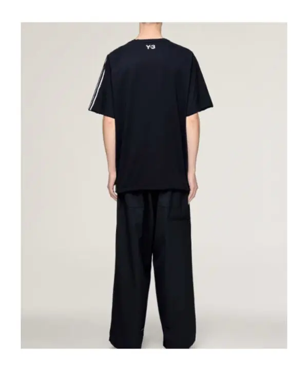 Y3 Raw Edge 3-stripes Short Sleeve Tee