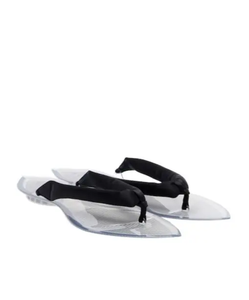 Alaïa Satin Invisible Thong Sandals - Black