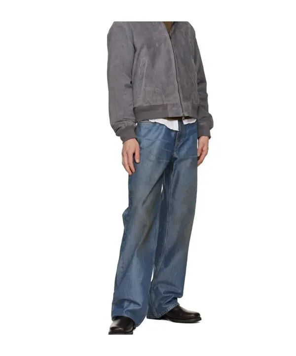 Polo Ralph Lauren Suede Bomber Jacket With Stand Collar - Grey