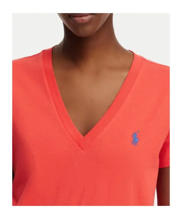Polo Ralph Lauren V-neck T-shirt With Short Sleeves - Red
