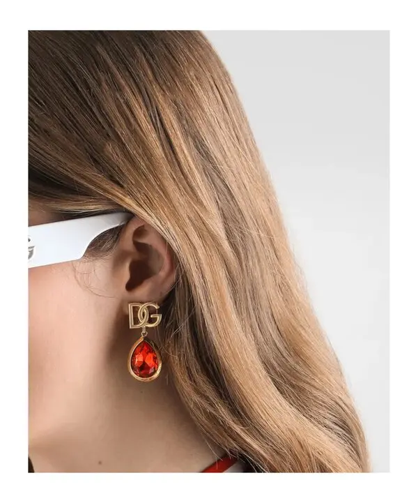Dolce & Gabbana Logo Clip-on Drop Earrings
