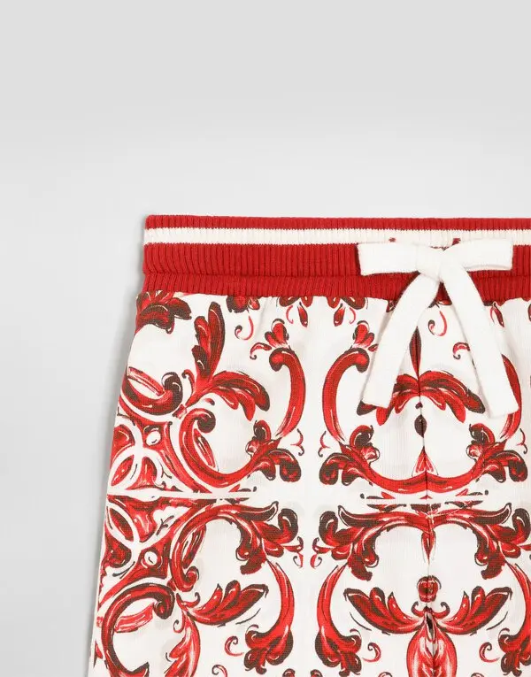 Dolce & Gabbana Majolica Print Fleece Bermuda Shorts
