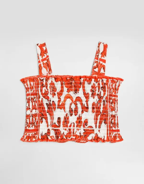 Dolce & Gabbana Majolica Print Poplin Camisole