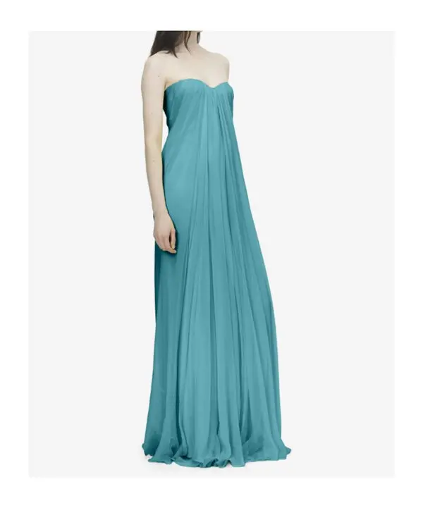 Alexander McQueen Strapless Draped Maxi Dress