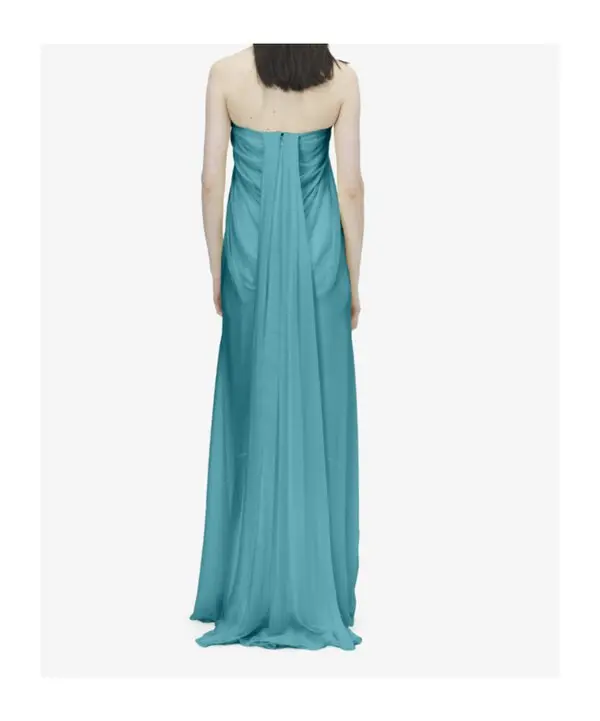 Alexander McQueen Strapless Draped Maxi Dress