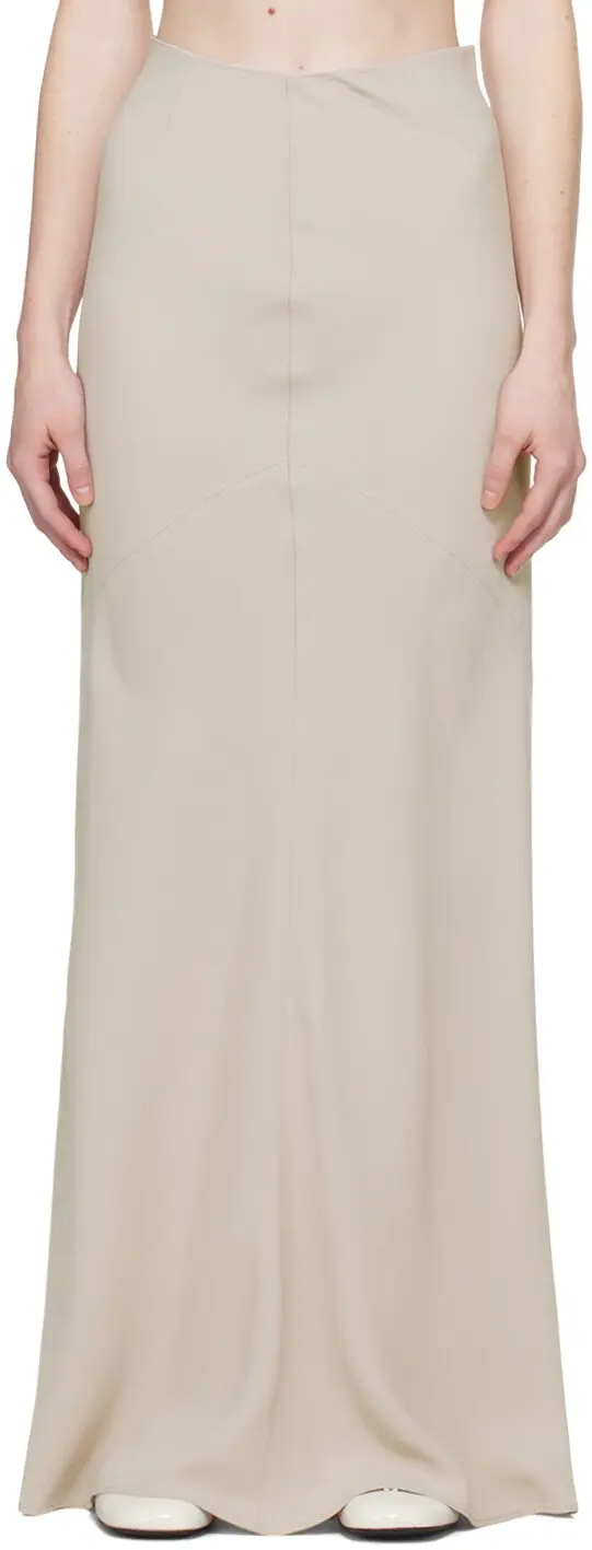 Ami Bias-cut Flared Maxi Skirt - White