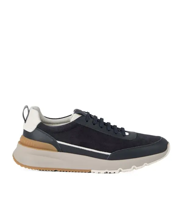 Brunello Cucinelli Suede Lace-up Sneakers - Black