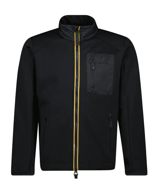 K-WAY Zip-up Jacket With Logo Patch - Black