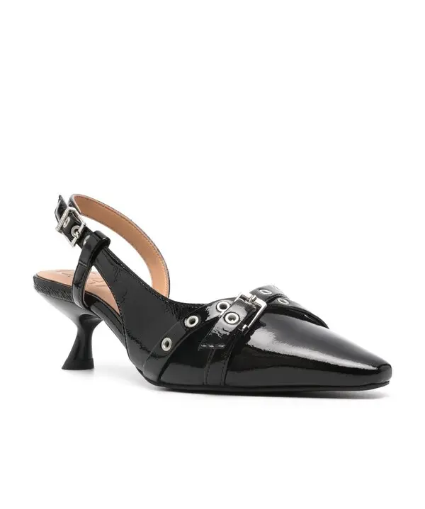 GANNI Sculpted Heel Buckle-detailed Pumps