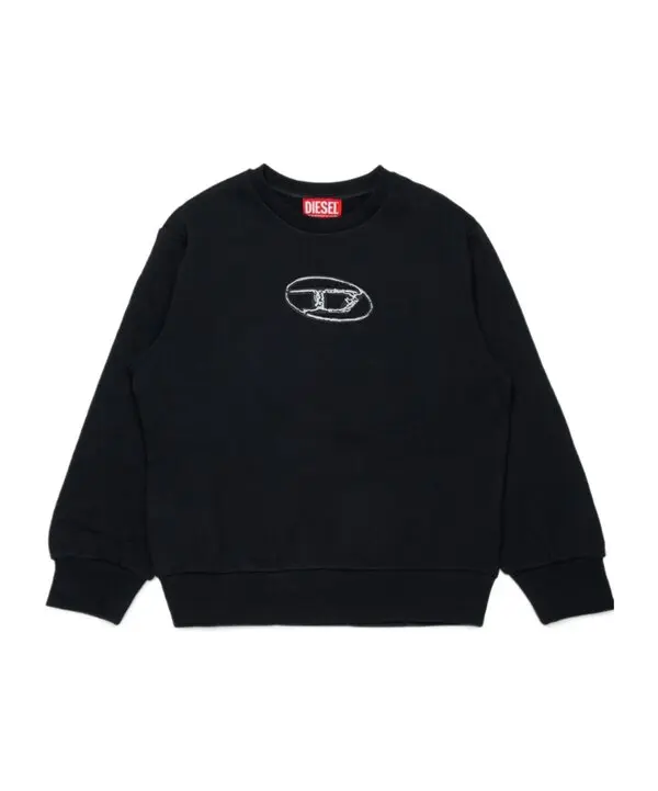 DIESEL® Sboxtq22 Over Oval D Logo-embroidered Sweatshirt - Black