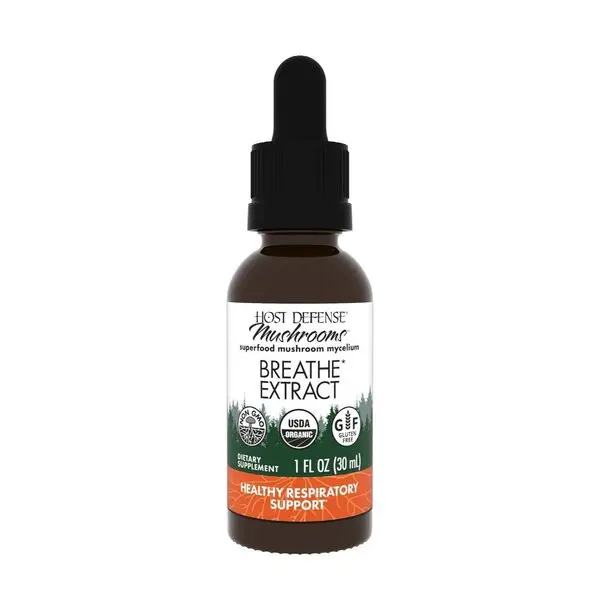 Host Defense Breathe Extract Immune & Respiratory Support Mushroom Liquid Supplement - No Color