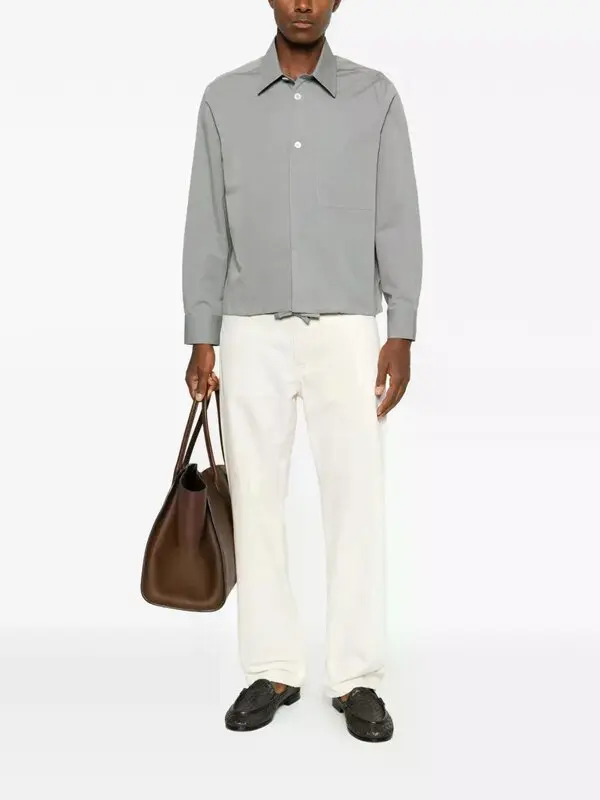 LARDINI Patch-pocket Popover Shirt