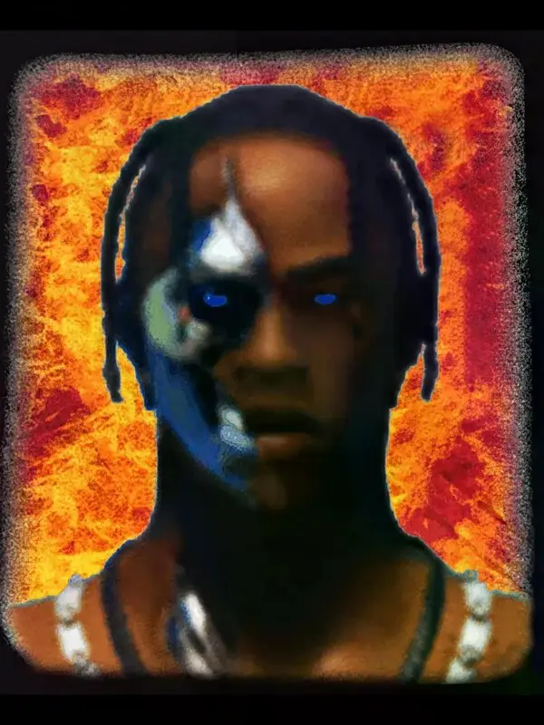 TRAVIS SCOTT X Fortnite T-3500 Portrait T-shirt - Black