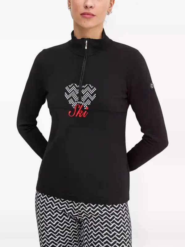 NEWLAND Logo Embroidered Zip-up Sweater