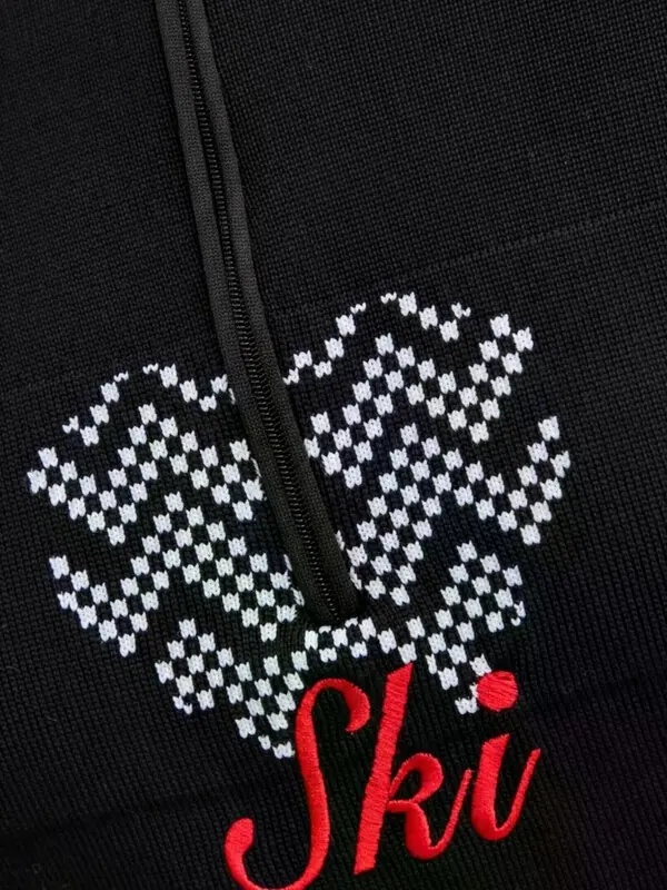 NEWLAND Logo Embroidered Zip-up Sweater