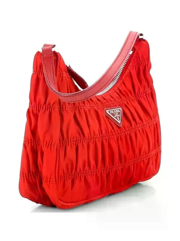 Prada Tessuto Gaufre With Saffiano Mini Hobo Bag
