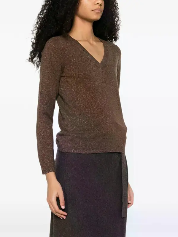 GRAN SASSO Metallic Effect V-neck Sweater