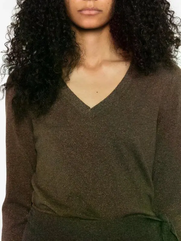 GRAN SASSO Metallic Effect V-neck Sweater