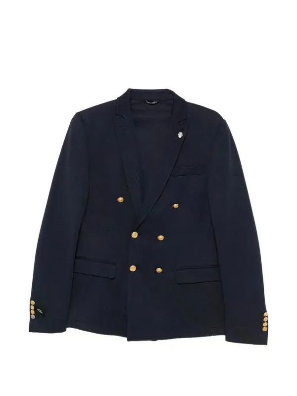 DANIELE ALESSANDRINI Double-breasted Textured-finish Blazer