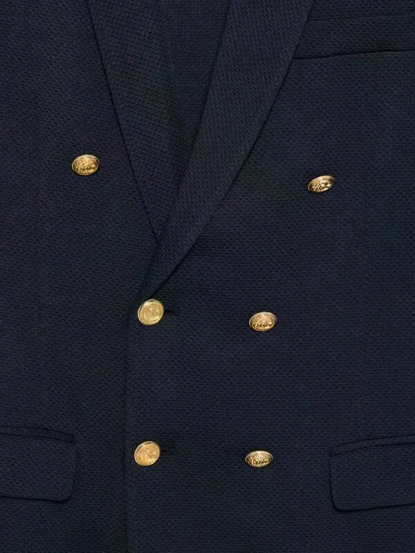 DANIELE ALESSANDRINI Double-breasted Textured-finish Blazer