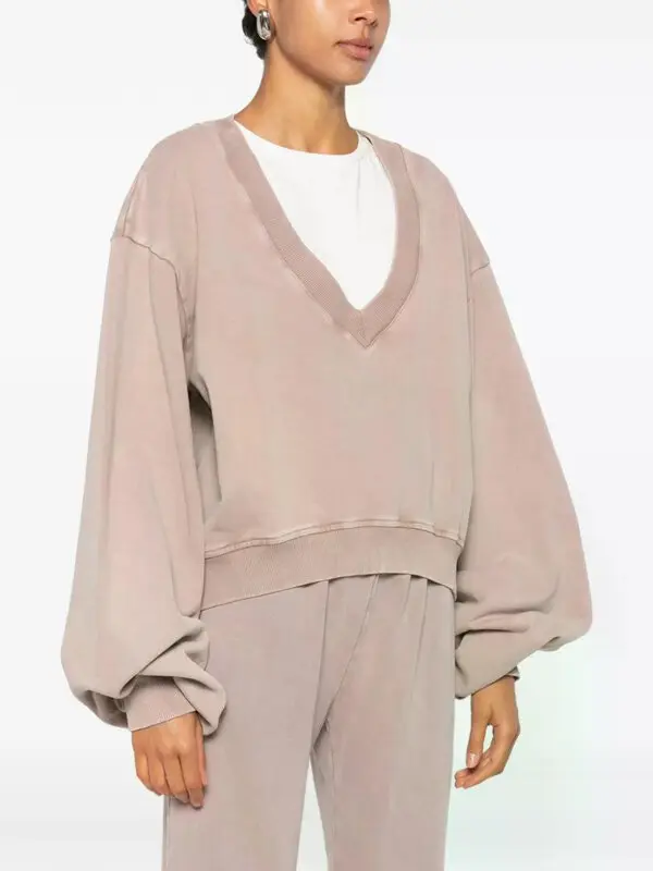 THE M.. Hercules V-neck Puff-sleeve Sweater