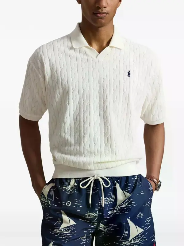 Polo Ralph Lauren Cable Knit Johnny Collar Sweater