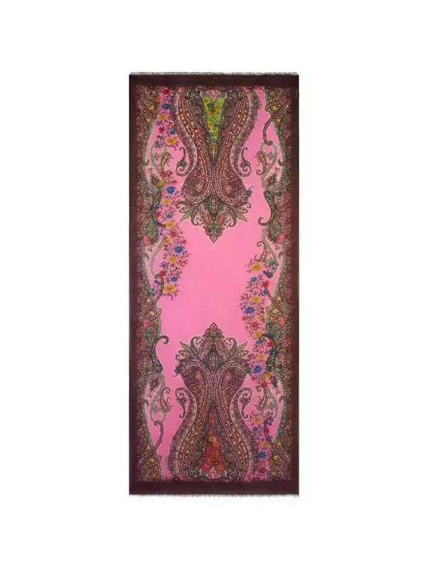 Etro Printed Cashmere Scarf - Pink