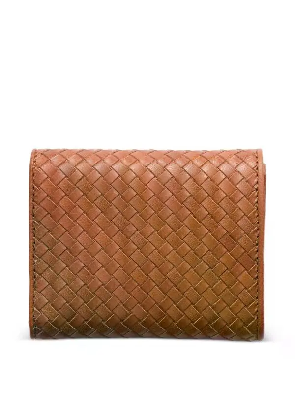 Prada Small Woven Madras Leather Wallet