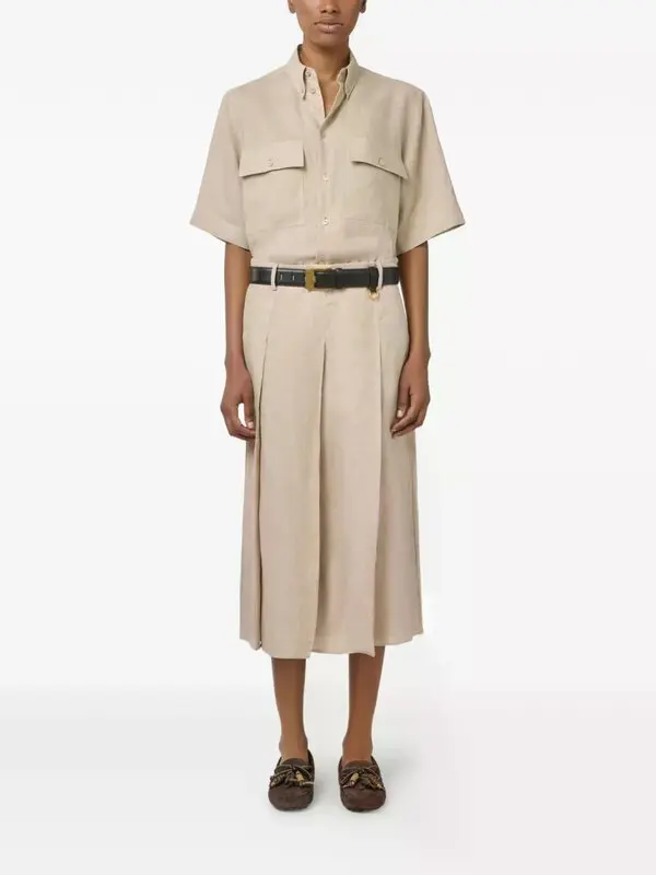 TOD'S Pleated A-line Midi Skirt