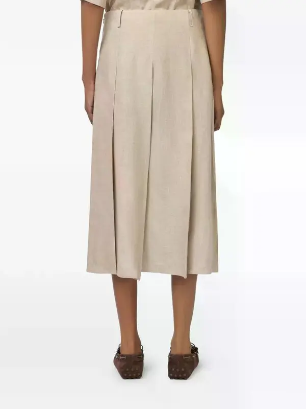 TOD'S Pleated A-line Midi Skirt
