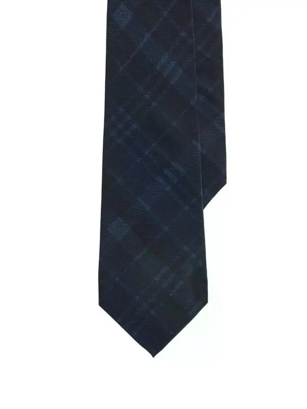 Ralph Lauren Purple Label Plaid Silk-twill Tie - Blue