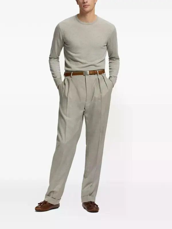 Ralph Lauren Purple Label Gregory Double-pleated Wool Trousers - Grey