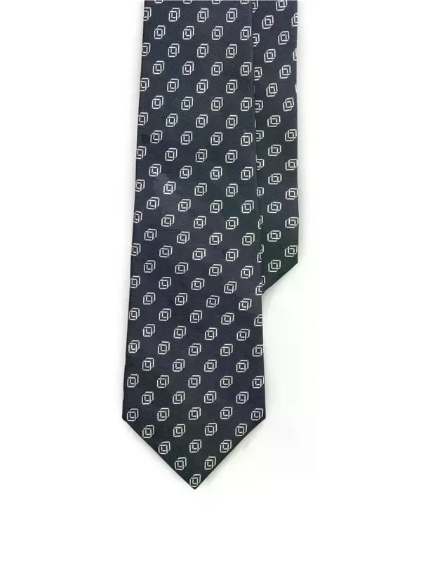 Ralph Lauren Purple Label Linked-cubes Silk-twill Tie - Blue