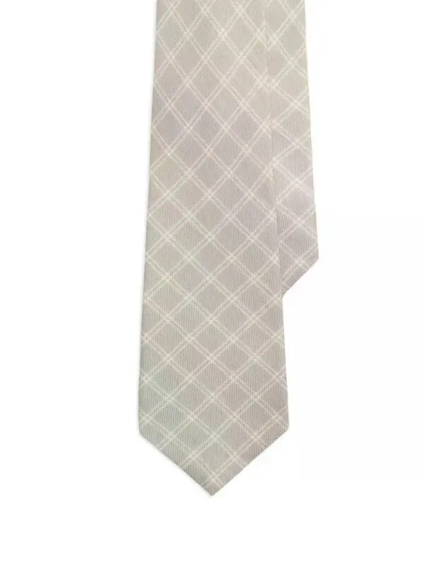 Ralph Lauren Purple Label Windowpane Check Tie - Grey