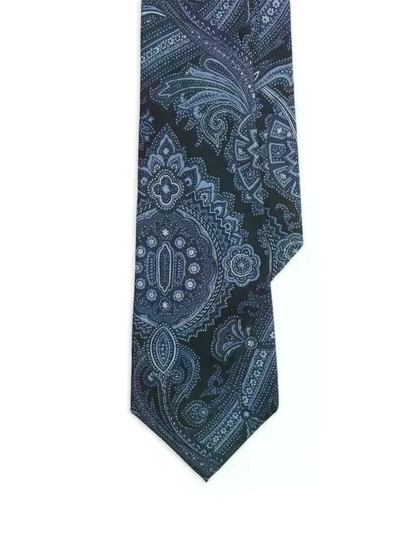 Ralph Lauren Purple Label Paisley Silk Tie - Blue