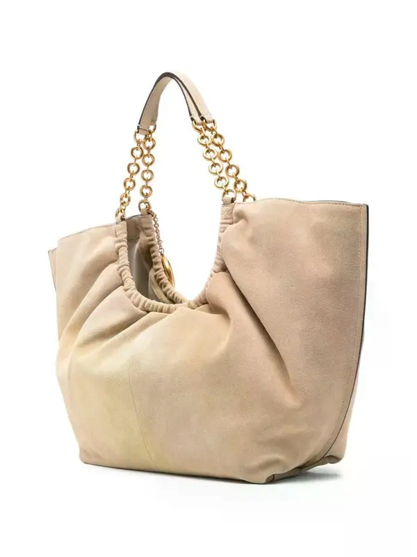 Michael Kors Logo Pendant Chain-link Shoulder Bag - Neutrals