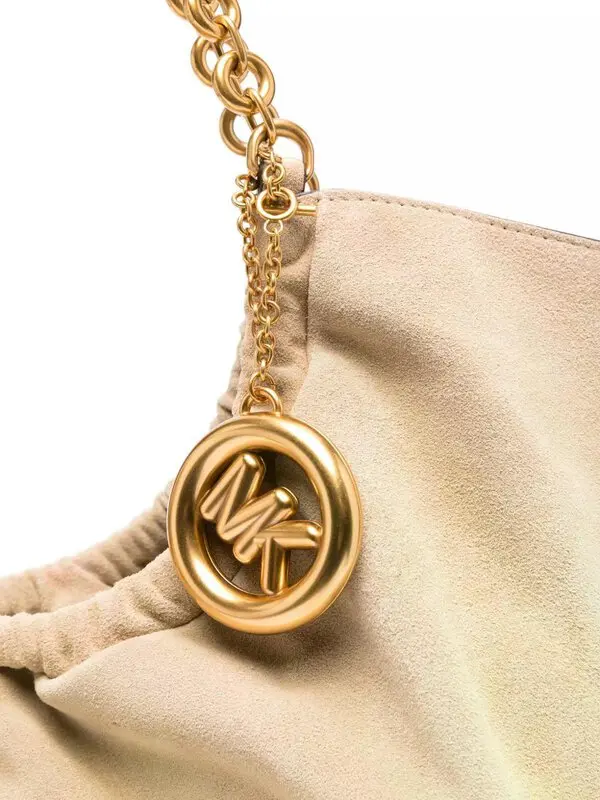 Michael Kors Logo Pendant Chain-link Shoulder Bag - Neutrals