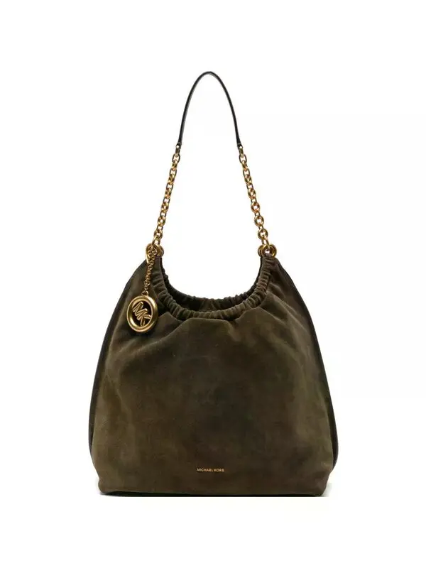Michael Kors Large Suede Shoulder Bag - Green