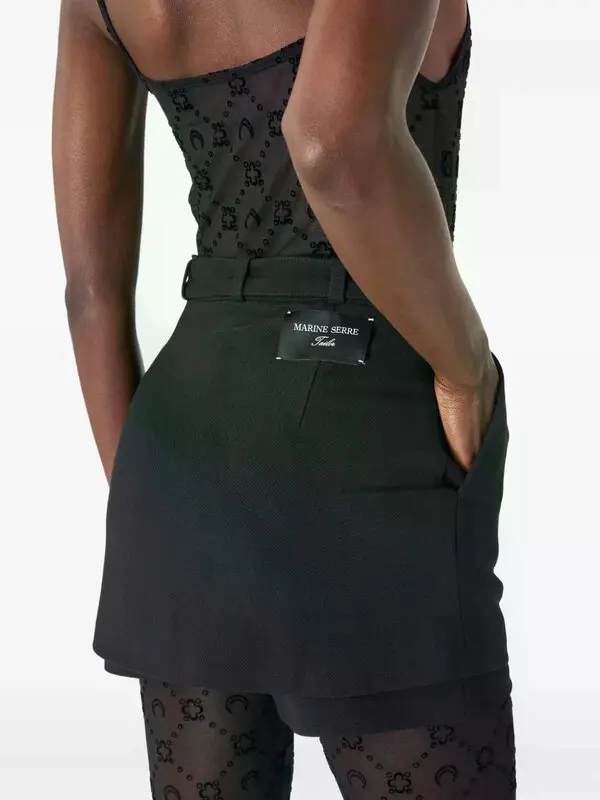 MARINE SERRE Tailored Moon Belted Mini Skort
