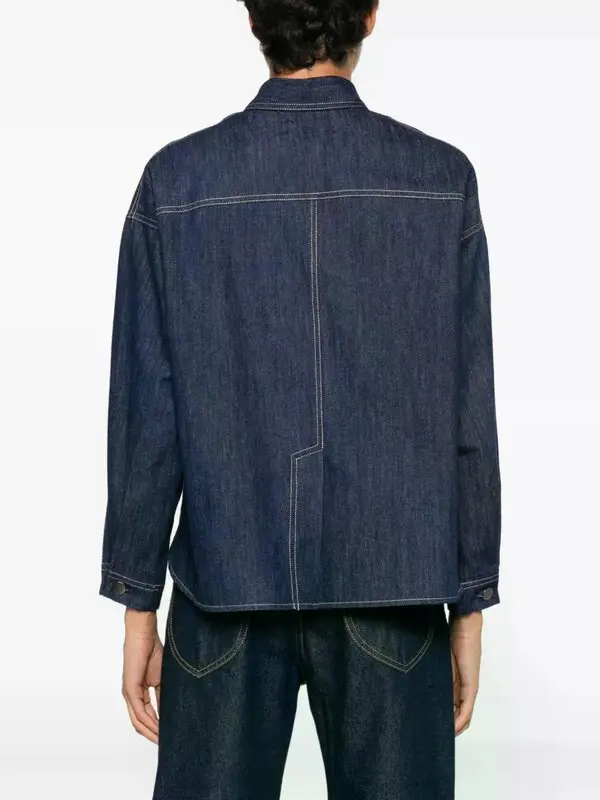 PSOPHIA Pussy-bow Blouse With Contrast Stitching
