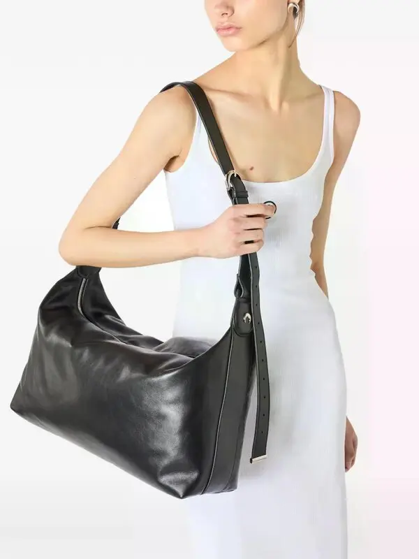 MARINE SERRE Smooth Leather Messenger Bag