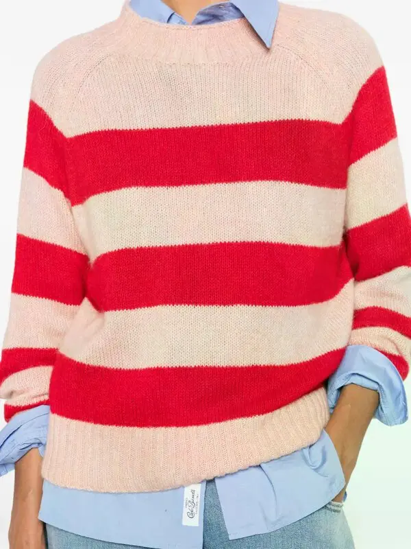 PSOPHIA Striped Raglan-sleeve Wool Sweater
