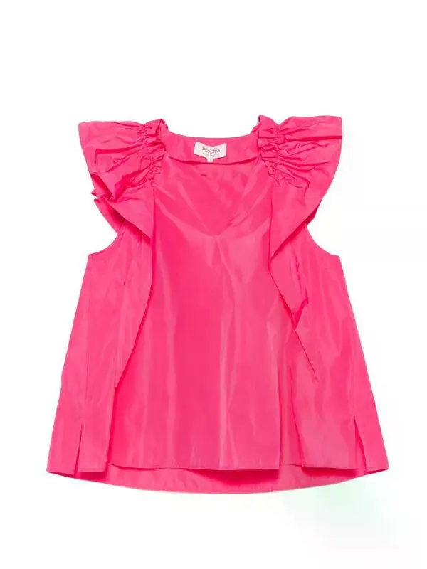 PSOPHIA Ruffled V-neck Sleeveless Blouse