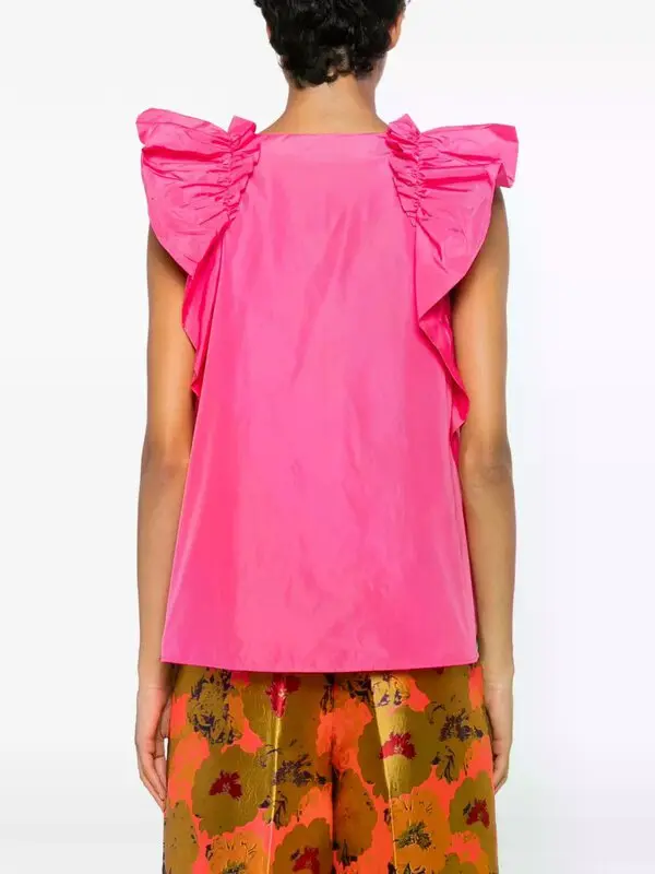 PSOPHIA Ruffled V-neck Sleeveless Blouse