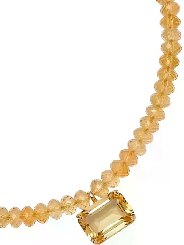 JENNIFER BEHR Sidonie Beaded Necklace With Emerald-cut Pendant
