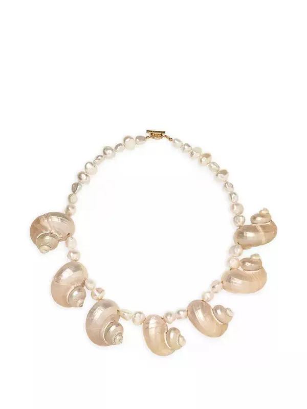 JENNIFER BEHR Ondine Shell-embellished Necklace - Neutrals