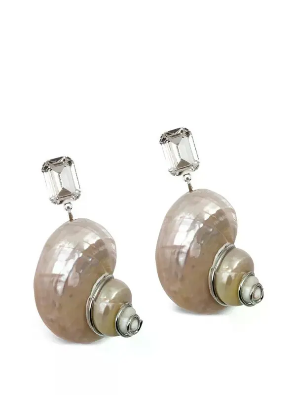 JENNIFER BEHR Oriana Crystal-embellished Shell Earrings