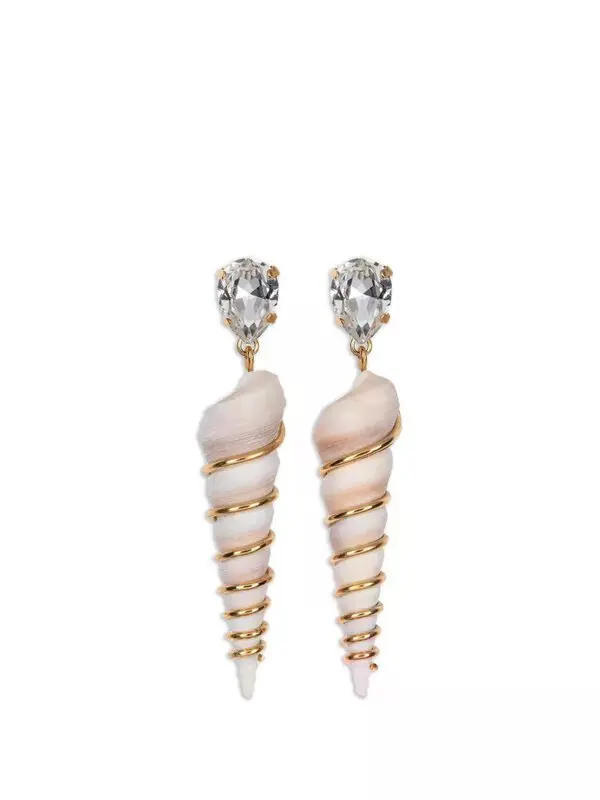 JENNIFER BEHR Zingaro Shell-pendant Earrings - Gold