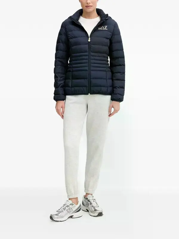 EA7 Quilted Hooded Jacket